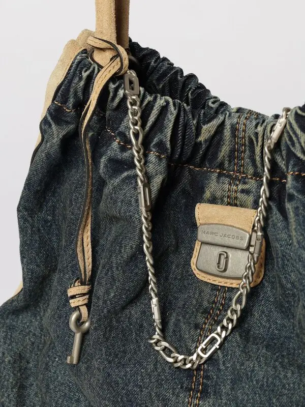 Marc Jacobs Denim Shoulder Bag With Chain Detail - Blue