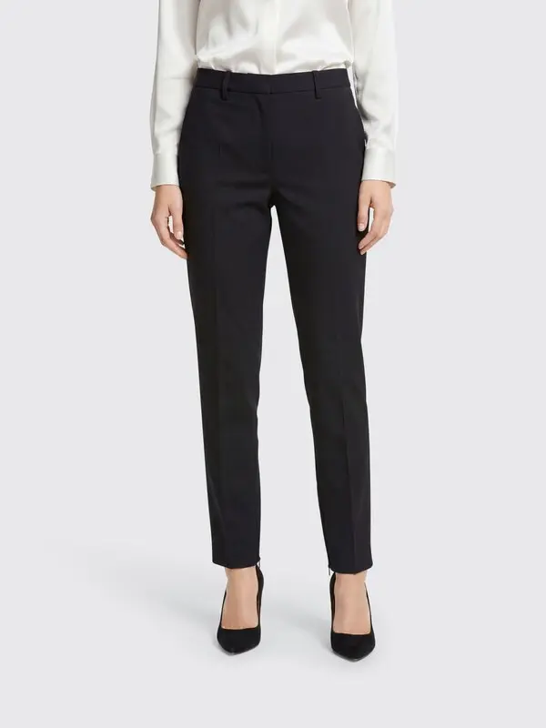 Helmut Lang Virgin Wool Slim Fit Trousers - Black