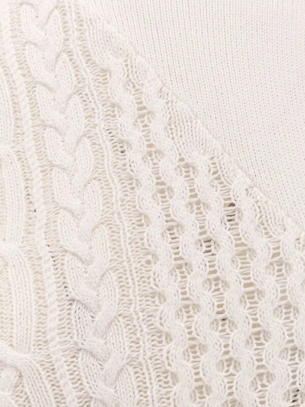Sacai Asymmetrical Knit Sweater - Beige