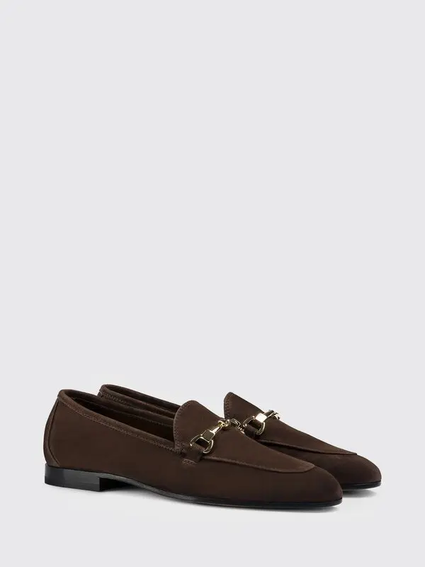 DOUCAL'S Suede Loafers With Horsebit Detail - Coffee