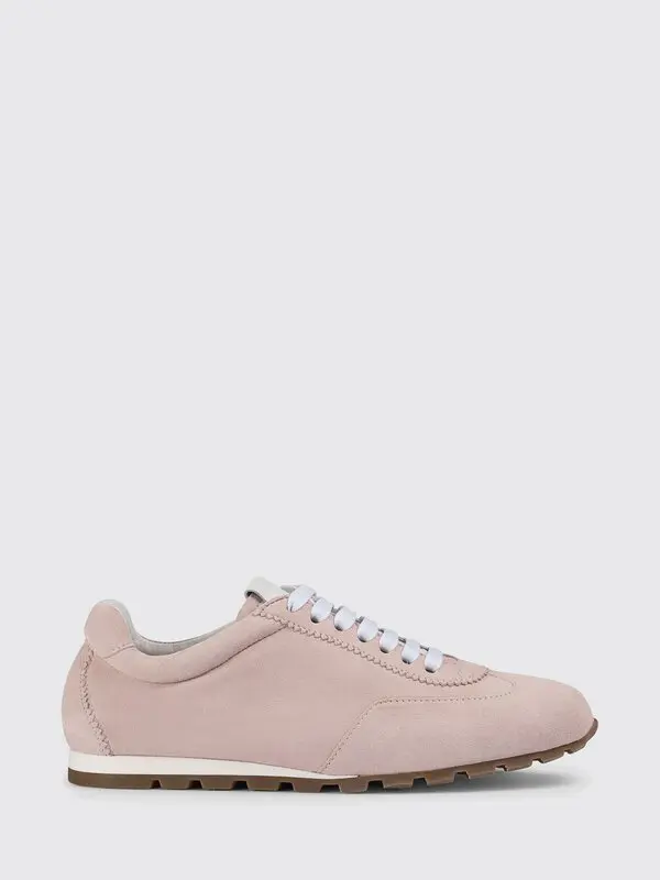 DOUCAL'S Suede Calfskin Lace Up Sneakers - Pink