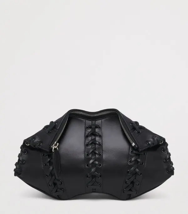 Alexander McQueen Leather Manta Pouch - Black