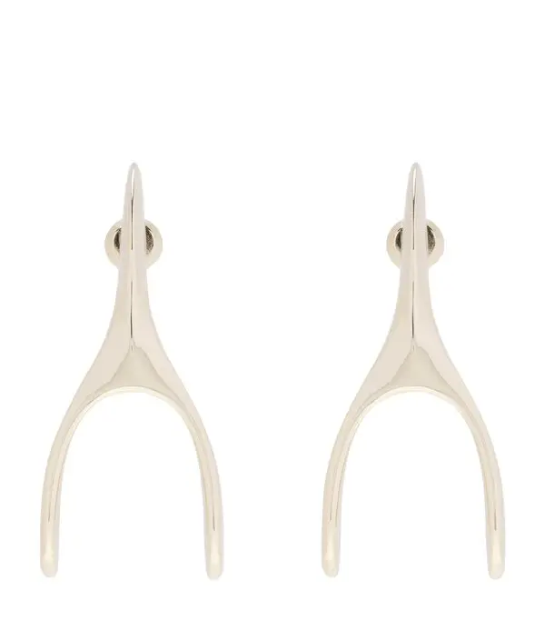 Alexander McQueen Embellished Wishbone Earrings - Black
