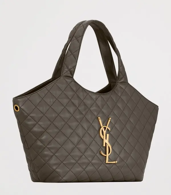 Saint Laurent Icare Medium Quilted Tote Bag - Green