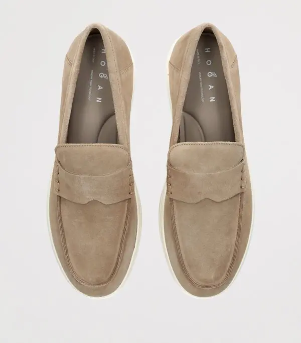 Hogan Suede H-tv Loafers - Beige