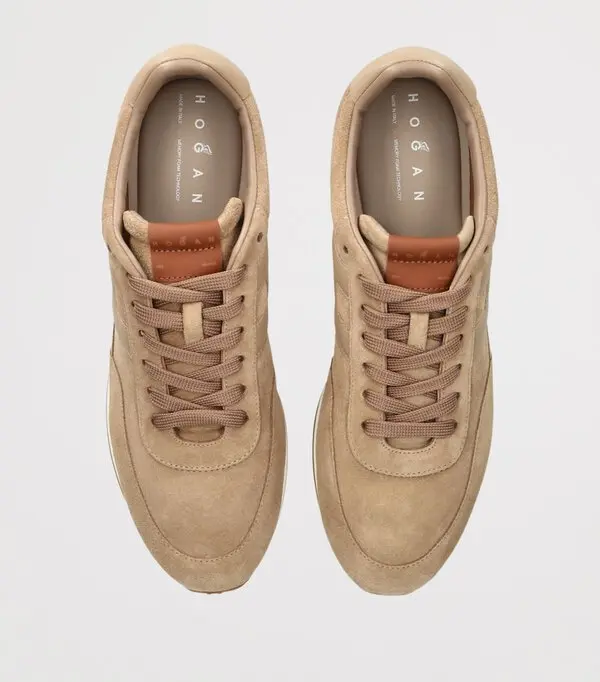 Hogan Suede Athletic Sneakers - Beige