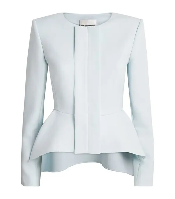 Roland Mouret Crepe Peplum Jacket - Blue