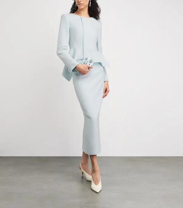 Roland Mouret Crepe Peplum Jacket - Blue