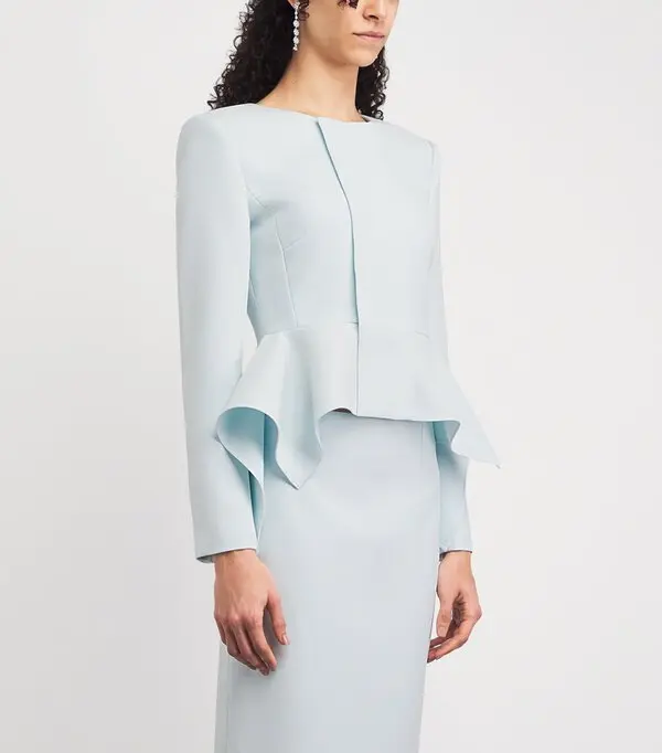 Roland Mouret Crepe Peplum Jacket - Blue
