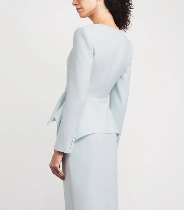Roland Mouret Crepe Peplum Jacket - Blue