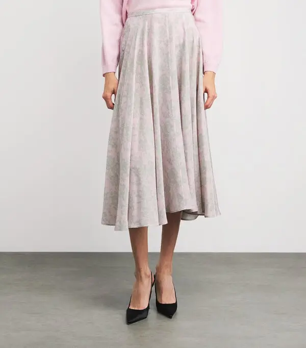 Bite Studios Silk Floral Miren Midi Skirt