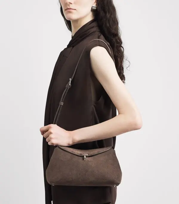 TOTEME Suede T-lock Clutch Bag