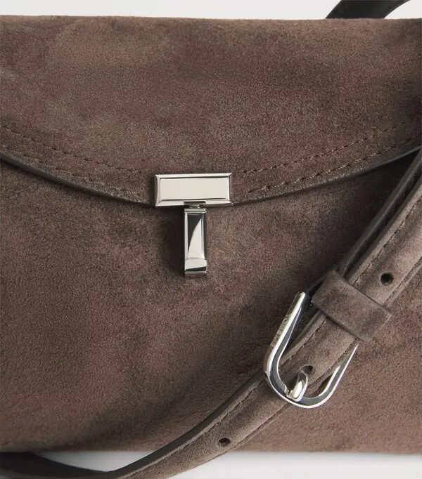 TOTEME Suede T-lock Clutch Bag
