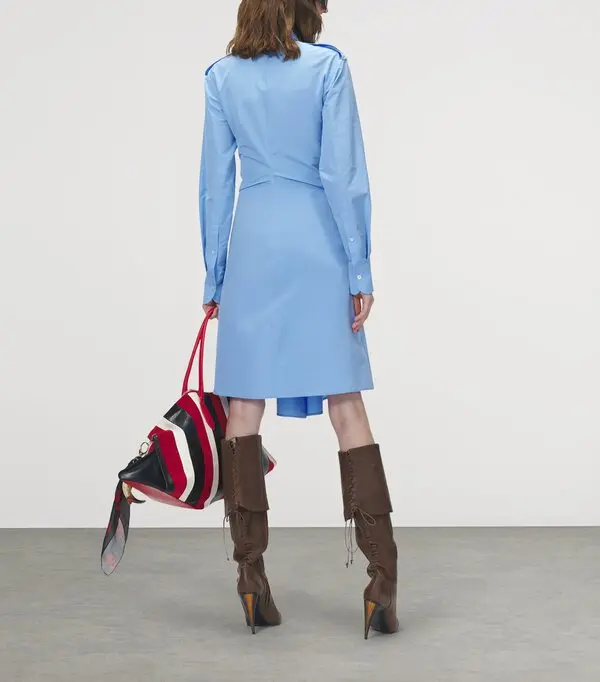 Alexander McQueen Gathered Midi Shirt Dress