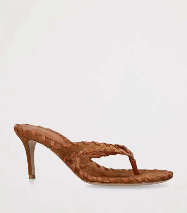 GIANVITO ROSSI Suede Heeled Mules - Brown