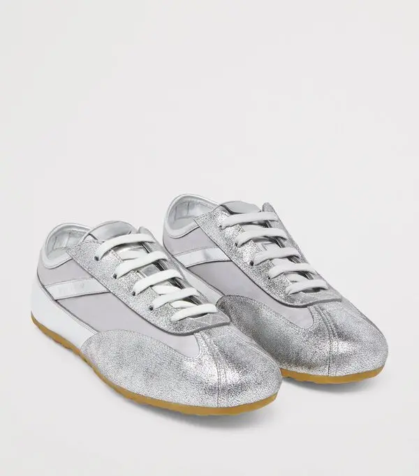 Alexander McQueen Metallic-trim Boxe Sneakers - Nude