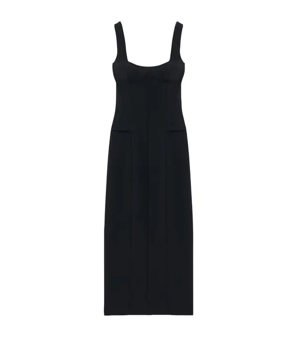 Alexander McQueen Wool-mohair Midi Dress - Black