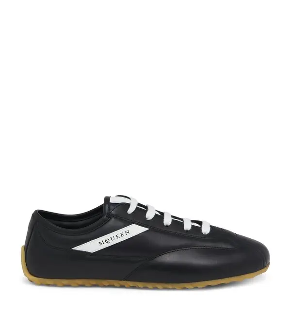 Alexander McQueen Leather Boxe Sneakers - Black