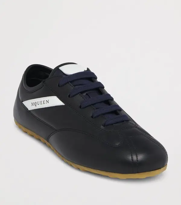 Alexander McQueen Leather Boxe Sneakers - Black