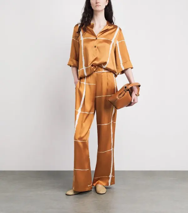 Kiton Silk Printed Trousers