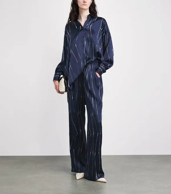 Kiton Silk Wide-leg Trousers
