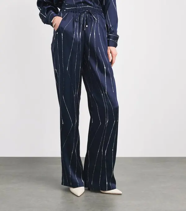 Kiton Silk Wide-leg Trousers