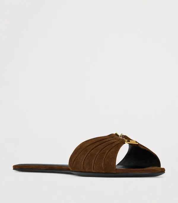 Saint Laurent Leather Babylone Sandals - Brown