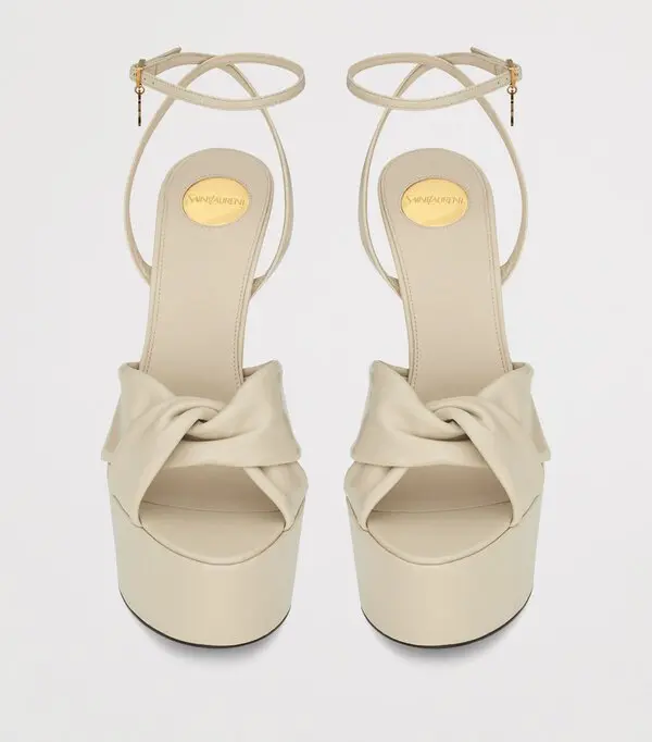 Saint Laurent Franciane Nappa Leather Sandals - White