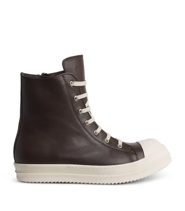 Rick Owens Leather High-top Sneakers