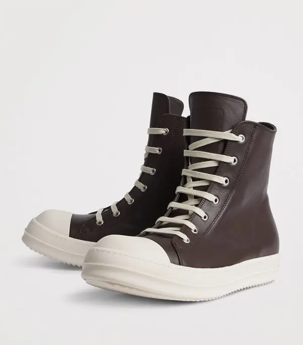 Rick Owens Leather High-top Sneakers