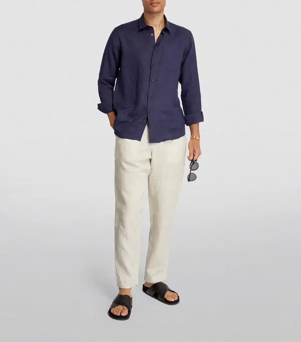 Vilebrequin Linen Caroubis Shirt - Navy