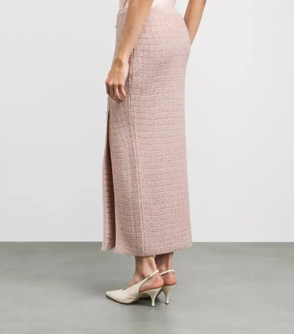 Alessandra Rich Knitted Sequin Embellished Midi Skirt