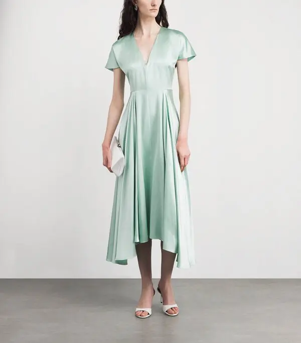 ROKSANDA Silk Satin Noma Midi Dress - Green