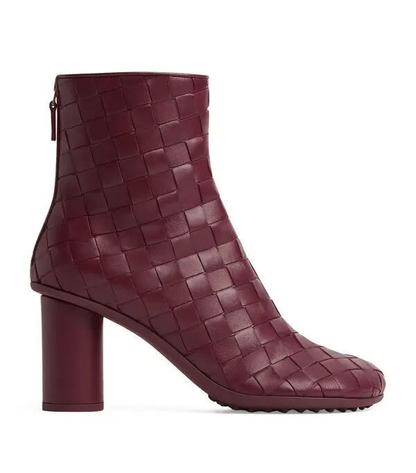 Bottega Veneta Leather Atomic Ankle Boots 75 - Red