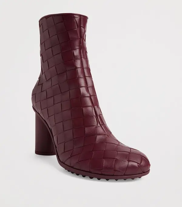 Bottega Veneta Leather Atomic Ankle Boots 75 - Red
