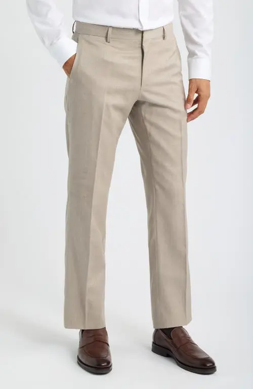 BOSS Genius Slim-fit Wool Dress Pants - Beige