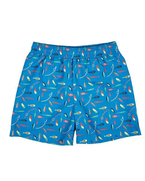 FLORENCE EISEMAN Fishing Lure Print Swim Trunks - Blue/multi