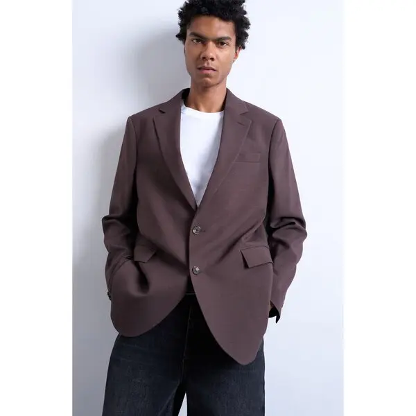 Topman Relaxed Fit Sport Coat - Brown