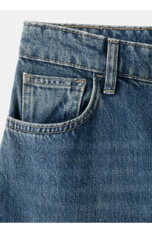 Mango High-waist Wide-leg Stretch Jeans - Dark Blue