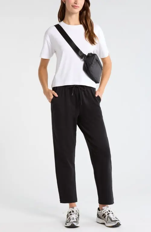 Zella Tempo Terry Ankle Pants - Black