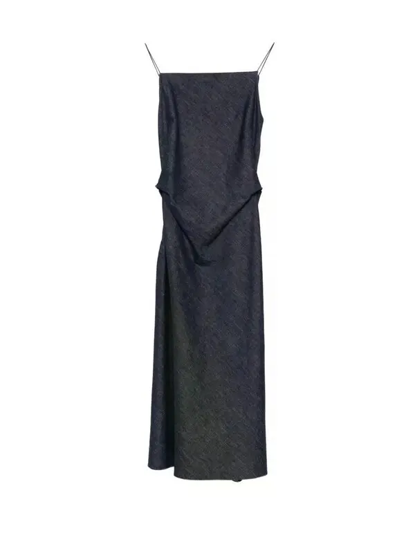 LESS Fitted Waist Slip Dress - Blue