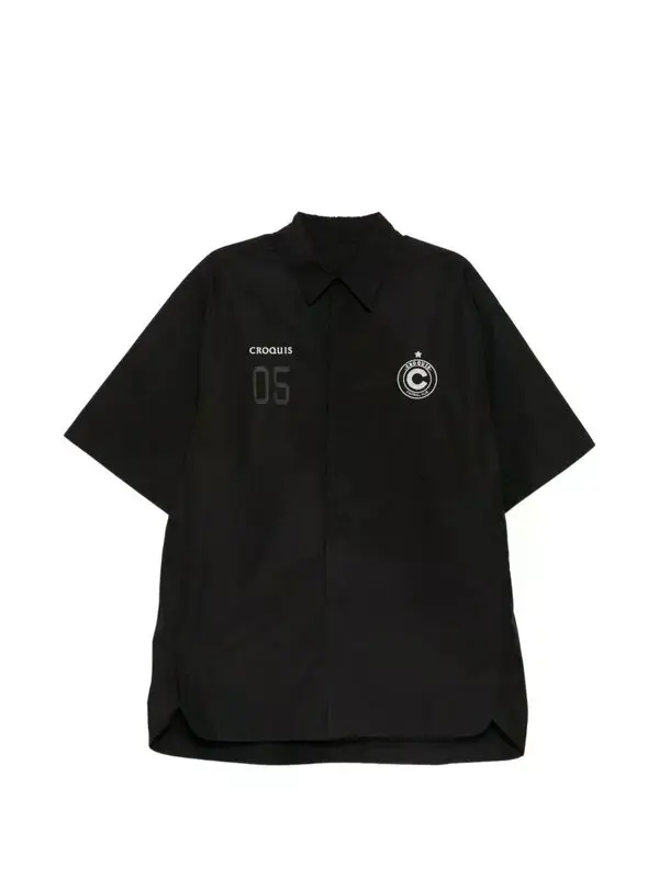 CROQUIS Logo-embroidered Shirt - Black