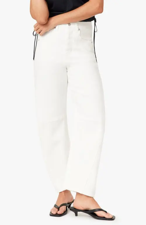Habitual Harper High-waist Crop Barrel Leg Jeans - White