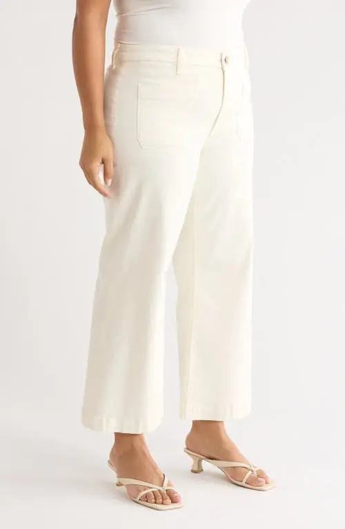 Kut From The Kloth Meg High-waist Patch Pocket Wide-leg Jeans - Ecru