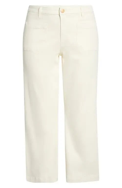 Kut From The Kloth Meg High-waist Patch Pocket Wide-leg Jeans - Ecru