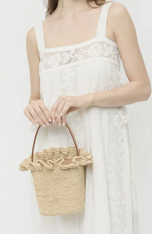 LOEFFLER RANDALL Laith Raffia Bucket Bag - Natural