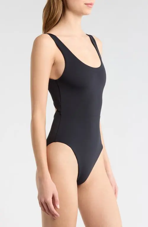 LEFT ON FRIDAY Double Scoop One-piece Swimsuit - Jet