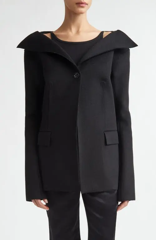 TOTEME Open Collar Wool Jacket