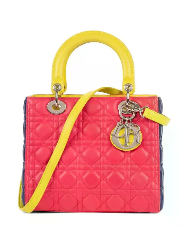 Dior Lady Quilted Leather Tote Bag - Pink
