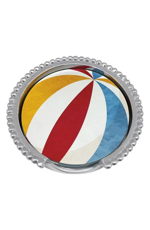 MARIPOSA Beach Ball & Stripes Beaded Coaster Set